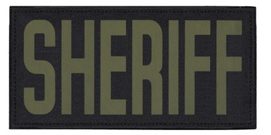 SHERIFF, Back Patch, Printed, Hook w/Loop, Tactical Style, O.D./Black ...
