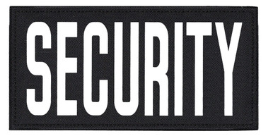 SECURITY, Back Patch, Printed, Hook w/Loop, Tactical Style, White/Black ...