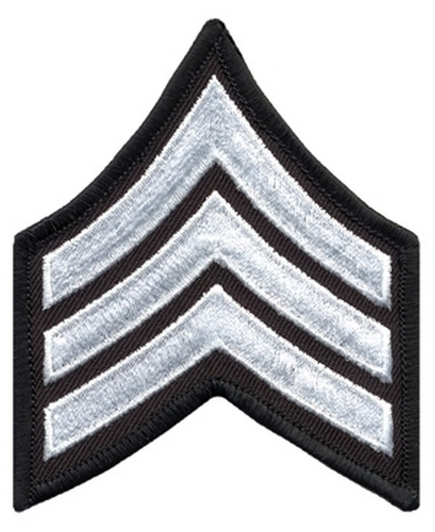 Buy SGT Chevrons, Merrowed Border, White/Black, 3' Wide - Hero's Pride ...