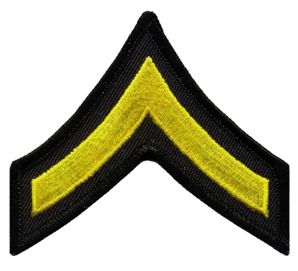 Buy PFC Chevrons, Merrowed Border, Medium Gold/Black, 3' Wide - Hero's ...