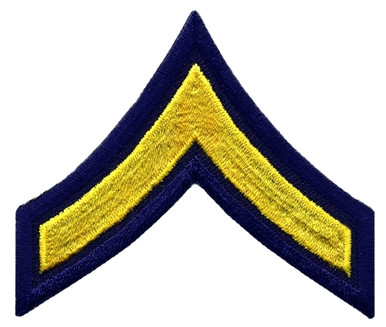 PFC Chevrons, Merrowed Border, Medium Gold/Midnight, 3" Wide, Pairs ...