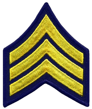 SGT Chevrons, Merrowed Border, Medium Gold/Midnight, 3" W, Pairs - Hero ...