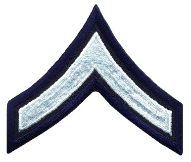 PFC Chevrons, Merrowed Border, White/Midnight, 3" Wide, Pairs - Hero's ...