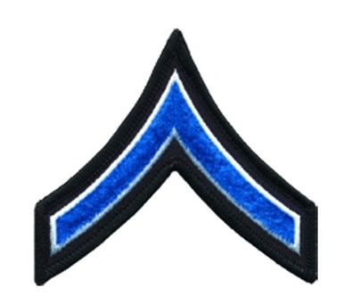 PFC Chevrons, Merrowed Border, Royal-White/Black, 3-1/2" Wide, Pairs ...