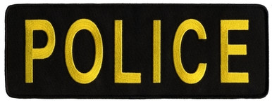 POLICE Back Patch (Chicago PD), Gold/Black, 11x4" - Sew On backing ...
