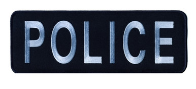 POLICE Back Patch (Chicago PD), Grey/Dark Navy, 11x4" - Sew On backing ...
