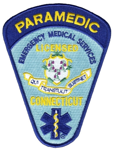 CONNECTICUT LICENSED PARAMEDIC Shoulder Patch, 4x5-1/4" - Hero's Pride
