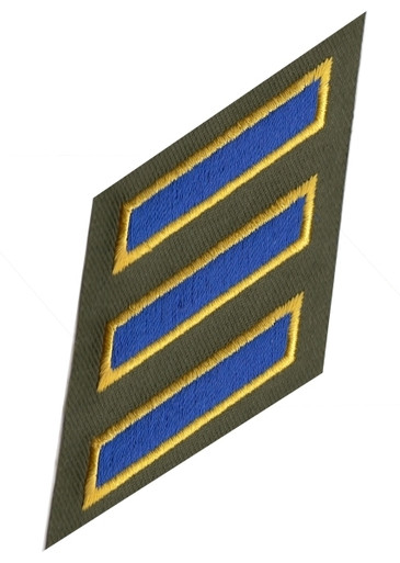 Hashmarks - CHP - Royal edged w/Gold on Olive Drab Twill, Royal-Gold/OD ...