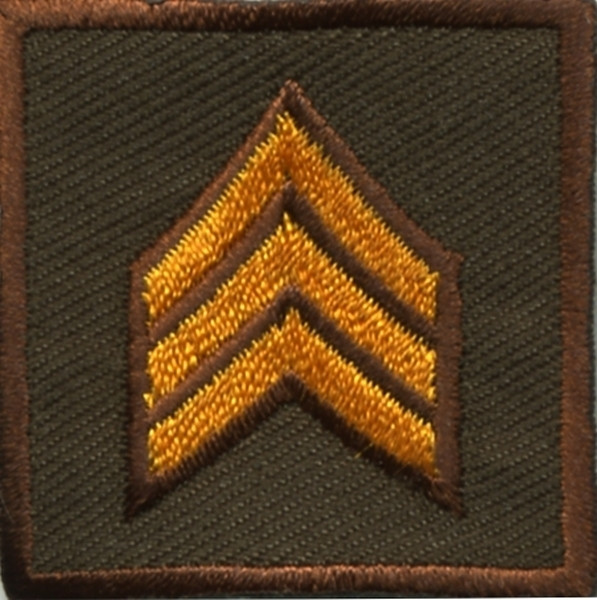 Buy SGT, Embroidered Rank, Pair, Dark Gold/Brown, Outline, 1-1/2x1-1/2 ...