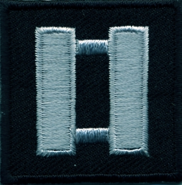Buy Captain, Embroidered Rank, Pair, Silver/Black, 1-1/2x1-1/2' - Hero ...