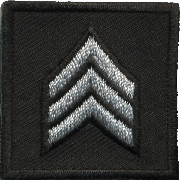 Buy SGT, Embroidered Rank, Pair, Silver/Black, Outline, 1-1/2x1-1/2 ...