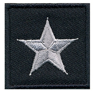 General (1 Star), Embroidered Rank, Pair, Silver/Midnight, 1-1/2x1-1/2 ...