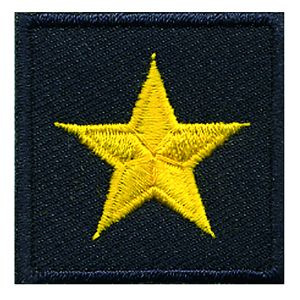 General (1 Star), Embroidered Rank, Pair, MedGold/Midnight, 1-1/2x1-1/2 ...