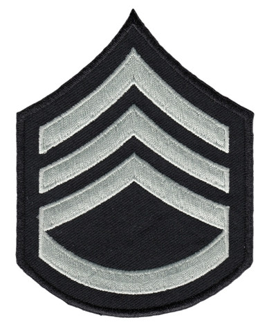 LAPD Chevrons, Sgt2, (3+Rocker), Pairs, LAPD SilverGrey/Black, 3-1/8"W ...