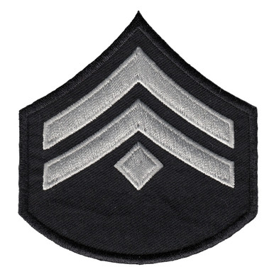 LAPD Chevrons, D1, (2+Diamond), Pairs, LAPD SilverGrey/Black, 3-1/8"W ...