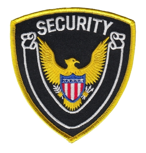 Buy SECURITY Shoulder Patch, Medium Gold Border, 4x4-3/8' - Hero's ...
