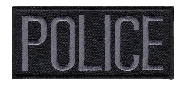 Buy POLICE Chest Patch, Grey/Black, Heat Seal, 4x2' - Hero's Pride ...