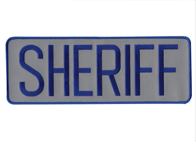 SHERIFF Back Patch, Reflective, Royal/Grey, Reflective, 11x4" - Sew On ...
