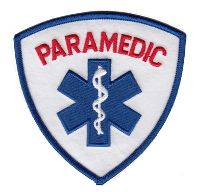 PARAMEDIC Shoulder Patch, Red/Royal, 3-9/16x3-9/16" - Hero's Pride