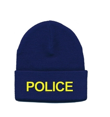 POLICE Watch Cap, Med Gold/Navy, One Size - Hero's Pride