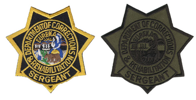 CDCR SGT Star Badge Patch, 3x3" - Hero's Pride
