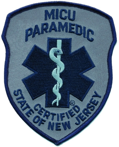 NJ MICU PARAMEDIC Shoulder Patch, Navy/Grey, 4x5" - Hero's Pride