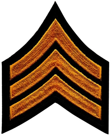 SGT Chevrons, Summer Gold/Black, 3" Wide, Pairs - Hero's Pride