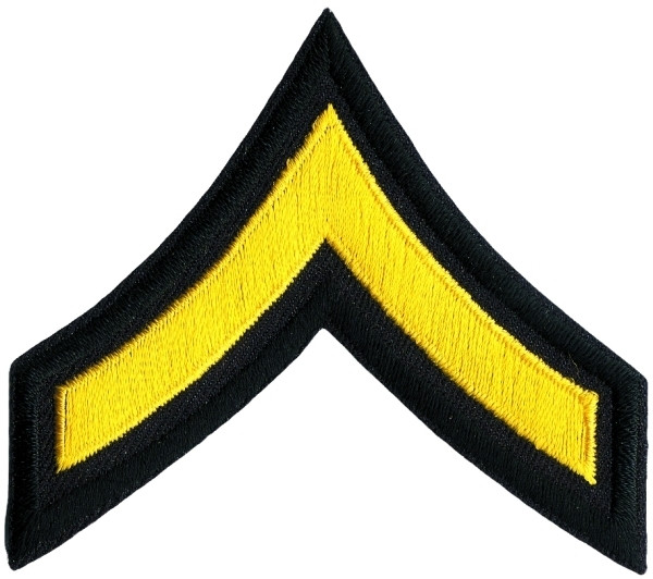 Buy PFC Chevrons, Medium Gold/Black, 3' Wide - Hero's Pride Online at ...
