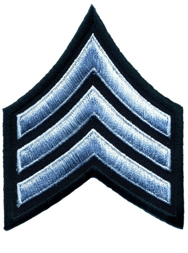 SGT Chevrons, Medium Grey/Black, 3" Wide, Pairs - Hero's Pride