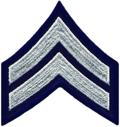 CPL Chevrons, White/Midnight, 3" Wide, Pairs - Hero's Pride