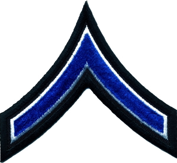 Buy PFC Chevrons, Royal-White/Black, 3-1/2' Wide - Hero's Pride Online ...