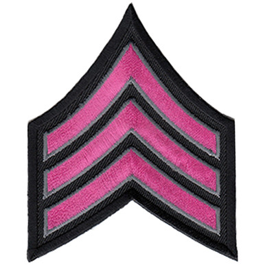 Pink Line - SGT Chevrons, Dark Pink/Grey on black, 3" Wide, Pairs ...