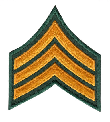 SGT Chevrons - Gold on Green, 3" , Pairs - Hero's Pride