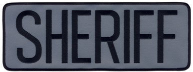 SHERIFF Back Patch, Reflective, Black/Reflective Grey, 11x4" - Sew On ...