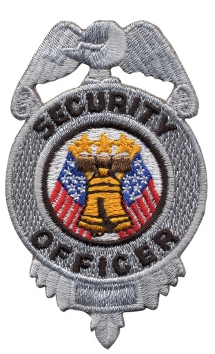 SECURITY OFFICER Badge Patch, Silver/Black, 2x3" - Hero's Pride