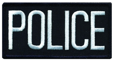 POLICE Chest Patch, White/Midnight Navy, 4x2" - Hero's Pride