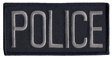 POLICE Chest Patch, Grey/Midnight Navy, 4x2" - Hero's Pride