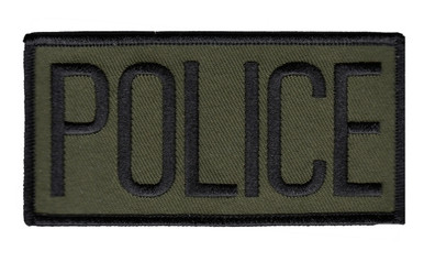 POLICE Chest Patch, Black/O.D., 4x2" - Hero's Pride