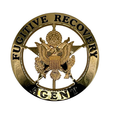 FUGITIVE RECOVERY AGENT BADGE - Gold - 2-1/4" - Hero's Pride