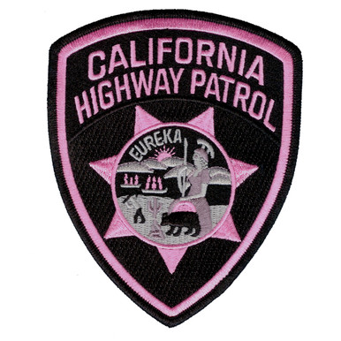 Pink Line - California Highway Patrol Patch, PINK, 4 X 4-7/8"