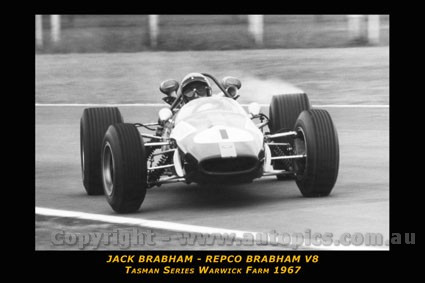 Jack Brabham - Repco Brabham V8 Warwick Farm 1967 - Printed with a ...