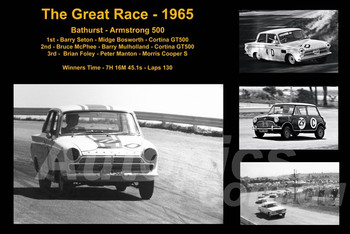 596 - The Great Race 1965 - A collage of the first three place getters ...
