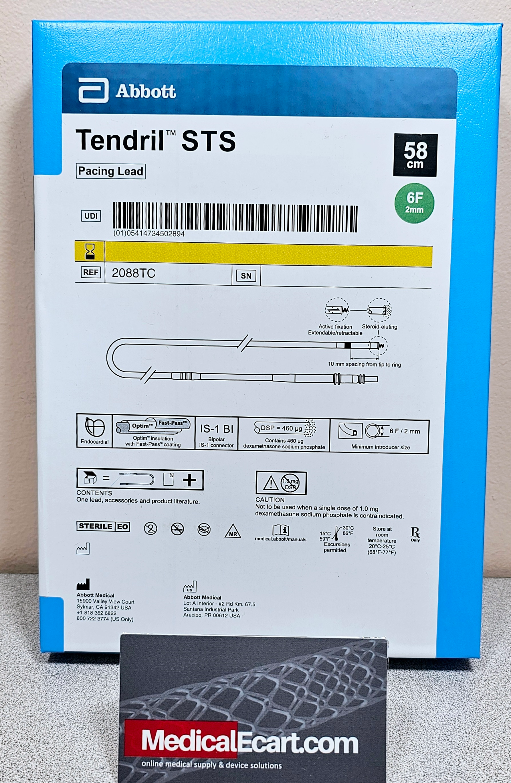 2088TC-52 St. Jude Medical Tendril STS Cardiac pacing lead, 52 cm