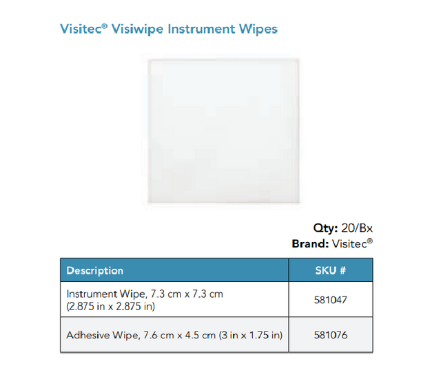 Visitec 581047 Visiwipe Instrument Wipes, 7.3 cm x 7.3 cm (2.875 in x 2 ...