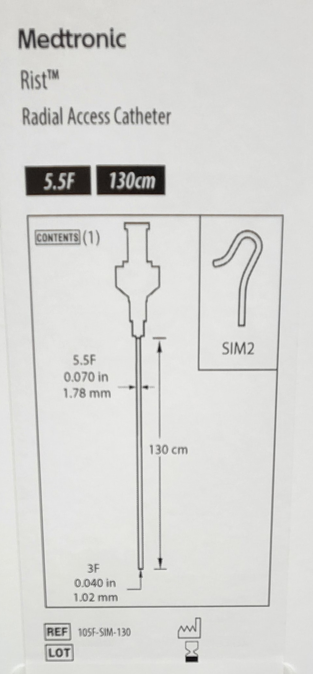Medtronic 105F-SIM-130 Rist™ Radial Access Selective Catheter
