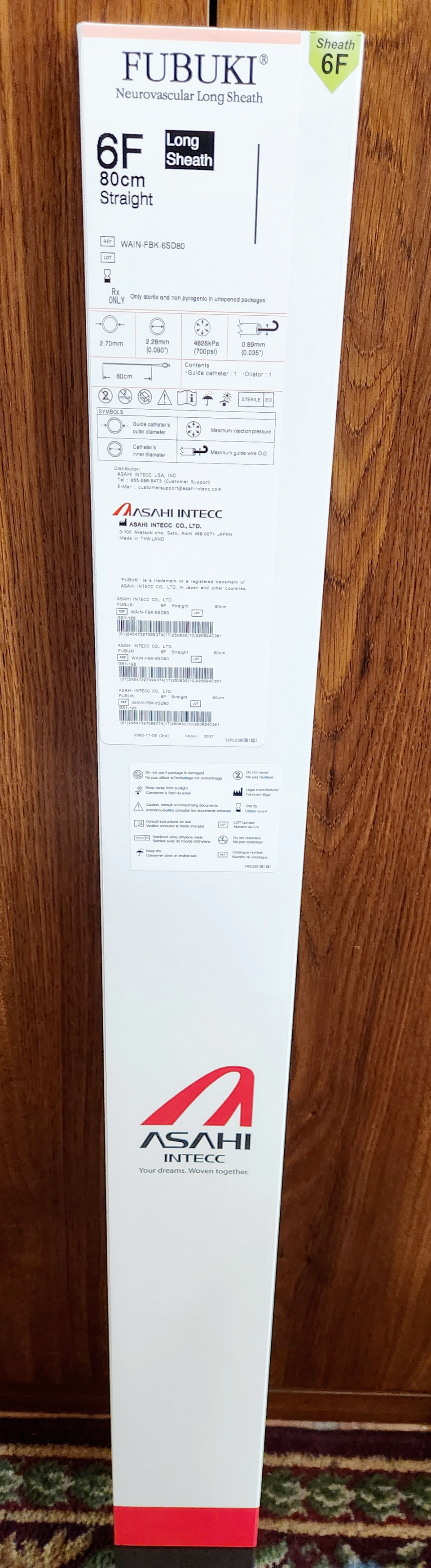 WAIN-FBK-6SD80 ASAHI FUBUKI Neurovascular Guide Catheter 6Fr, Long Sheath