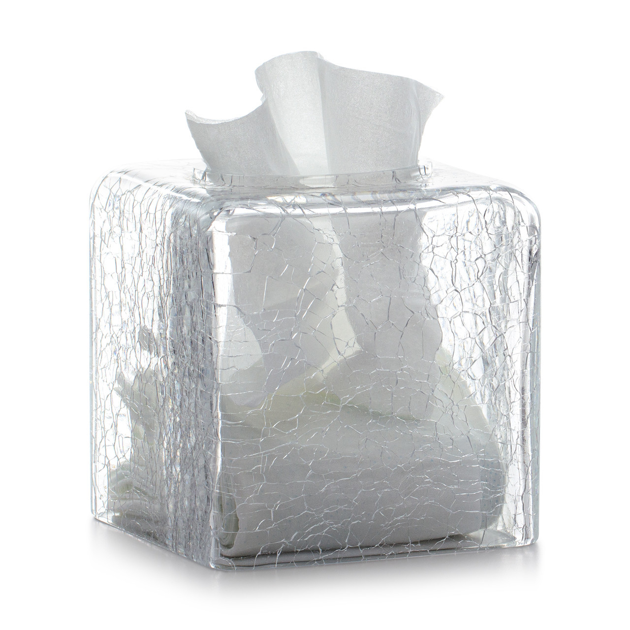 Luxury Crackle Glass Tissue Box Cover from Italy