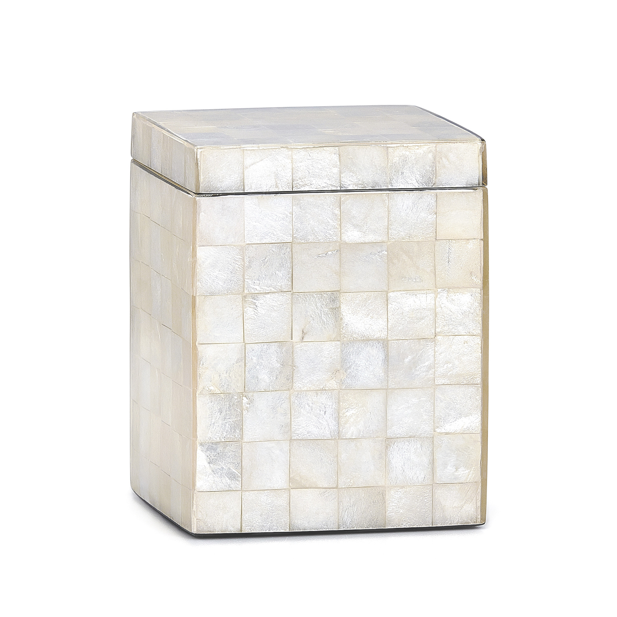 White Capiz Shell Bathroom Canister - Capiz Ivory | Labrazel