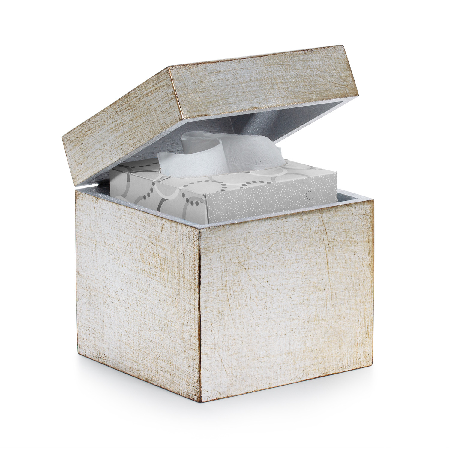 Silver Tissue Box from Italy - Classico Silver Leaf | Labrazel