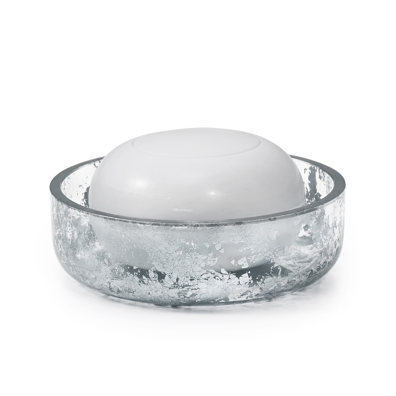 Silver Trimmed Crystal Bathroom Tumbler: Lydia | Labrazel
